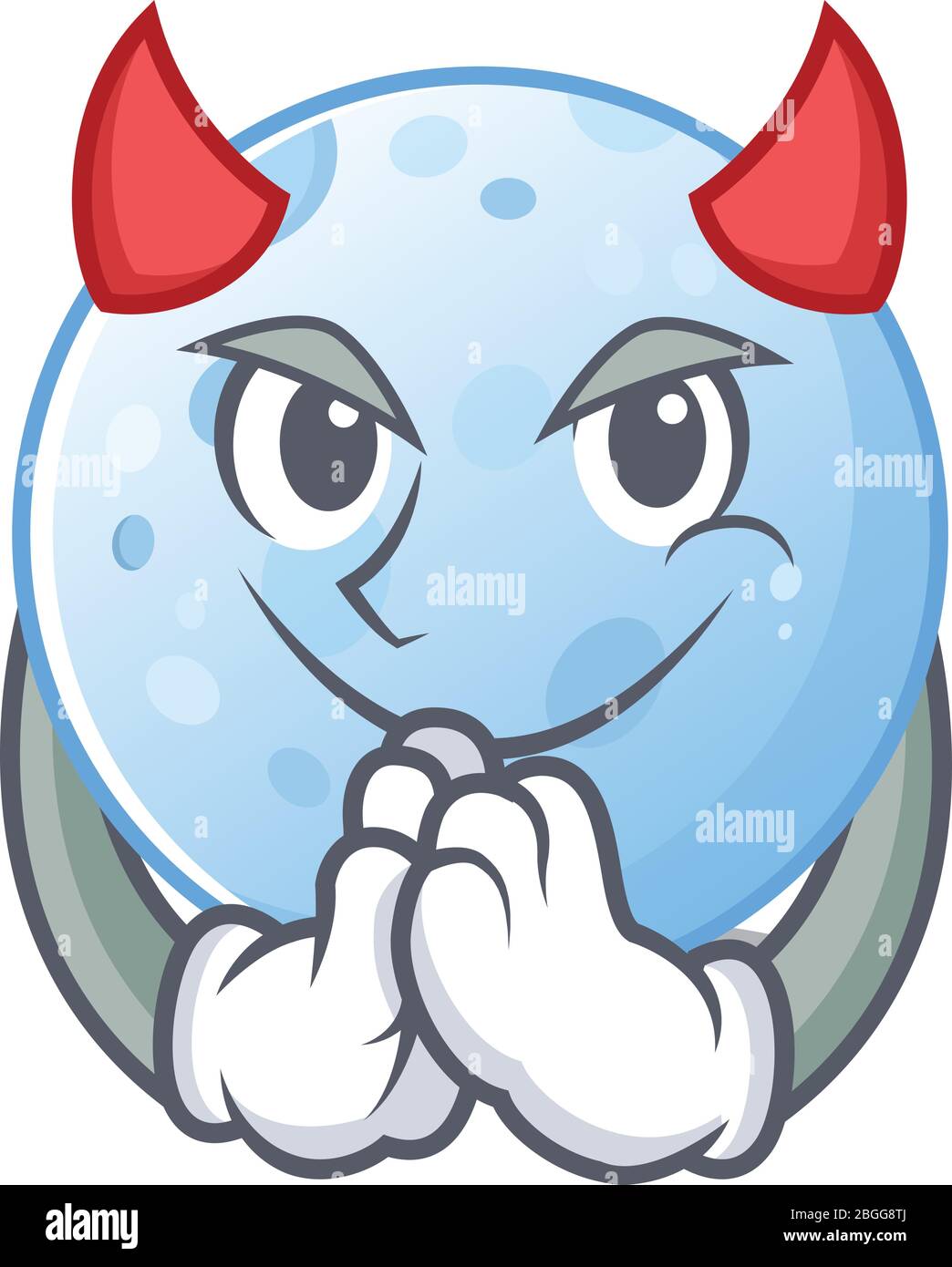 Blue moon dressed as devil cartoon character design style Stock Vector ...