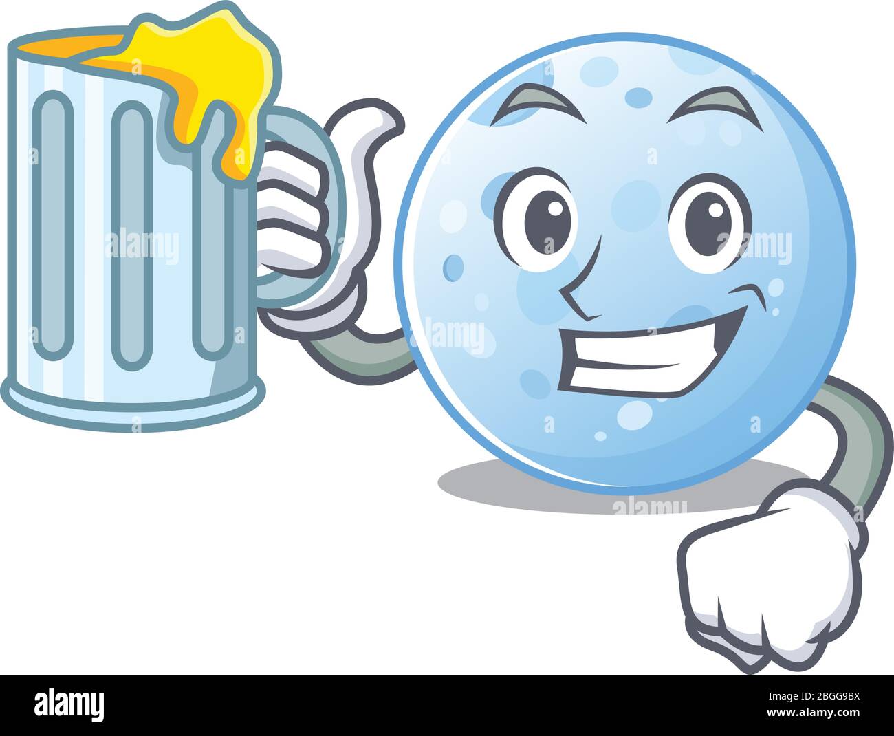 A cartoon concept of blue moon rise up a glass of beer Stock Vector ...