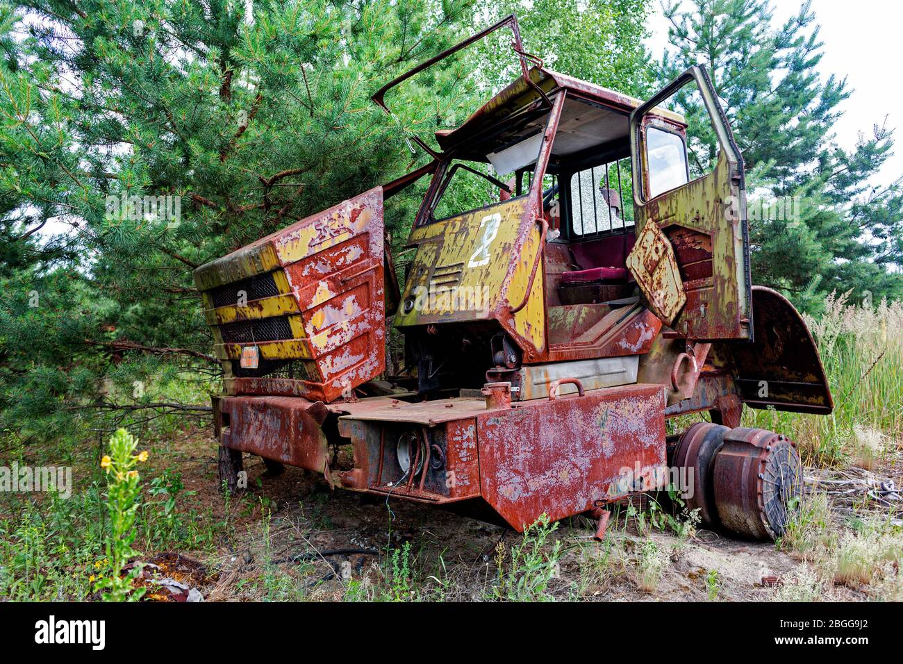 The June 18, 2019, photo of a destroyed military vehicle in abandoned ...