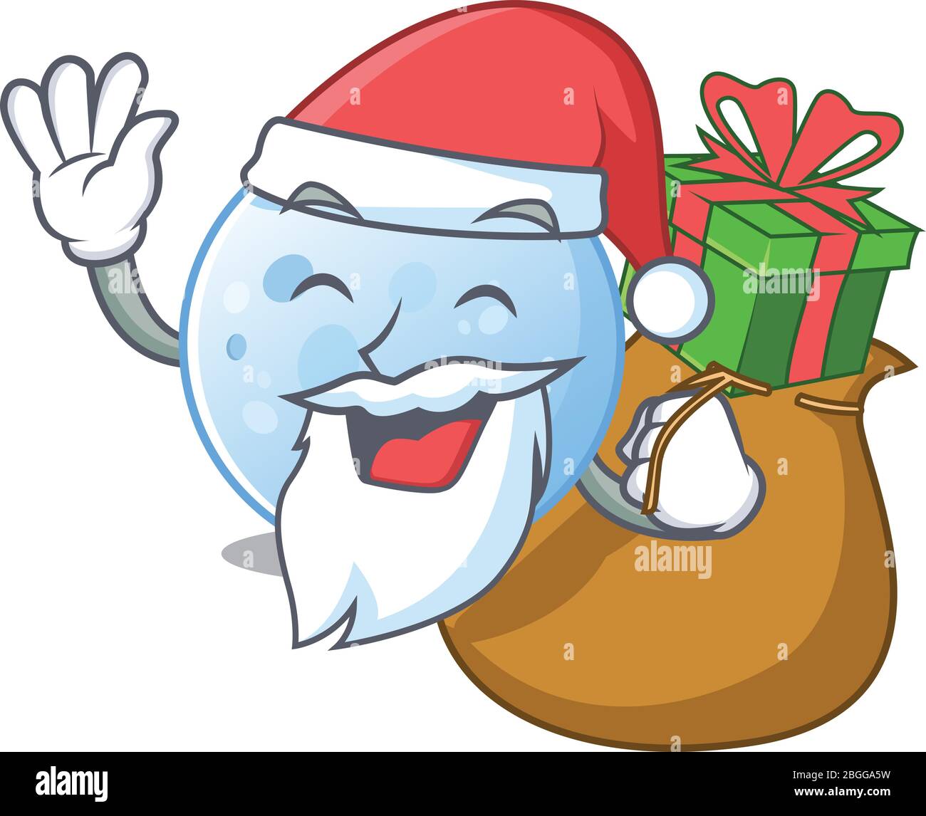 Cartoon design of blue moon Santa with Christmas gift Stock Vector ...