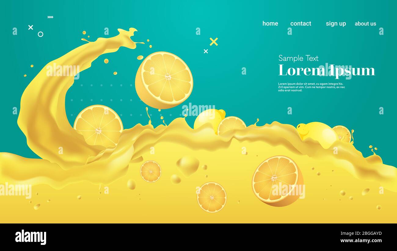 fresh yellow lemon juice liquid splash realistic splashes healthy ...