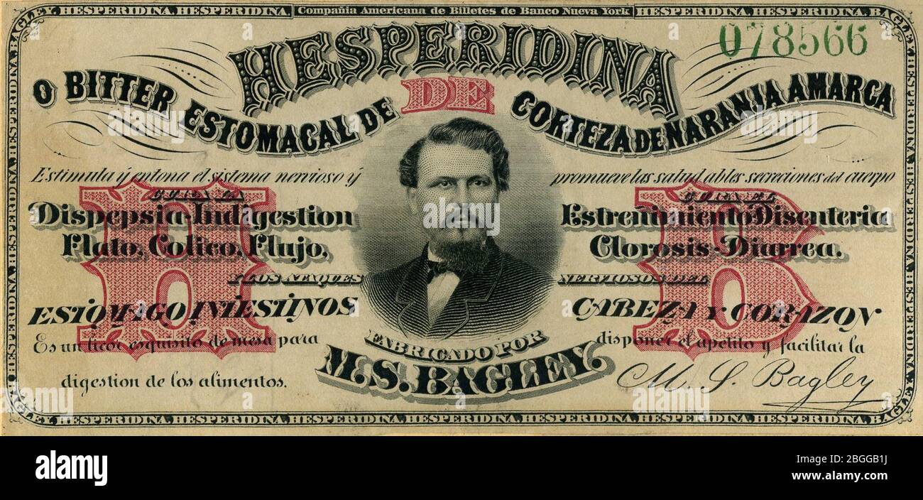 Hesperidina label 1866 Stock Photo - Alamy