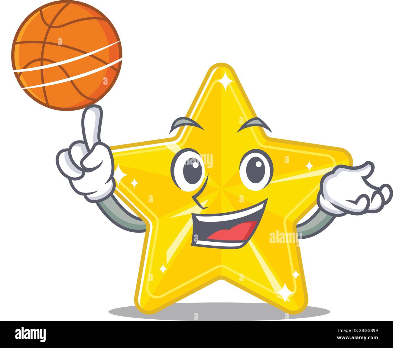 Gorgeous shiny star mascot design style with basketball Stock Vector ...