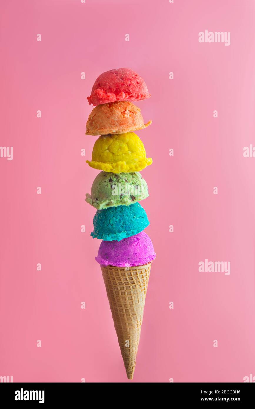 Ice cream of different fruits Stock Photo - Alamy
