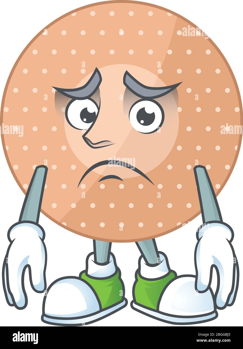 Cartoon picture of rounded bandage with worried face Stock Vector Image ...