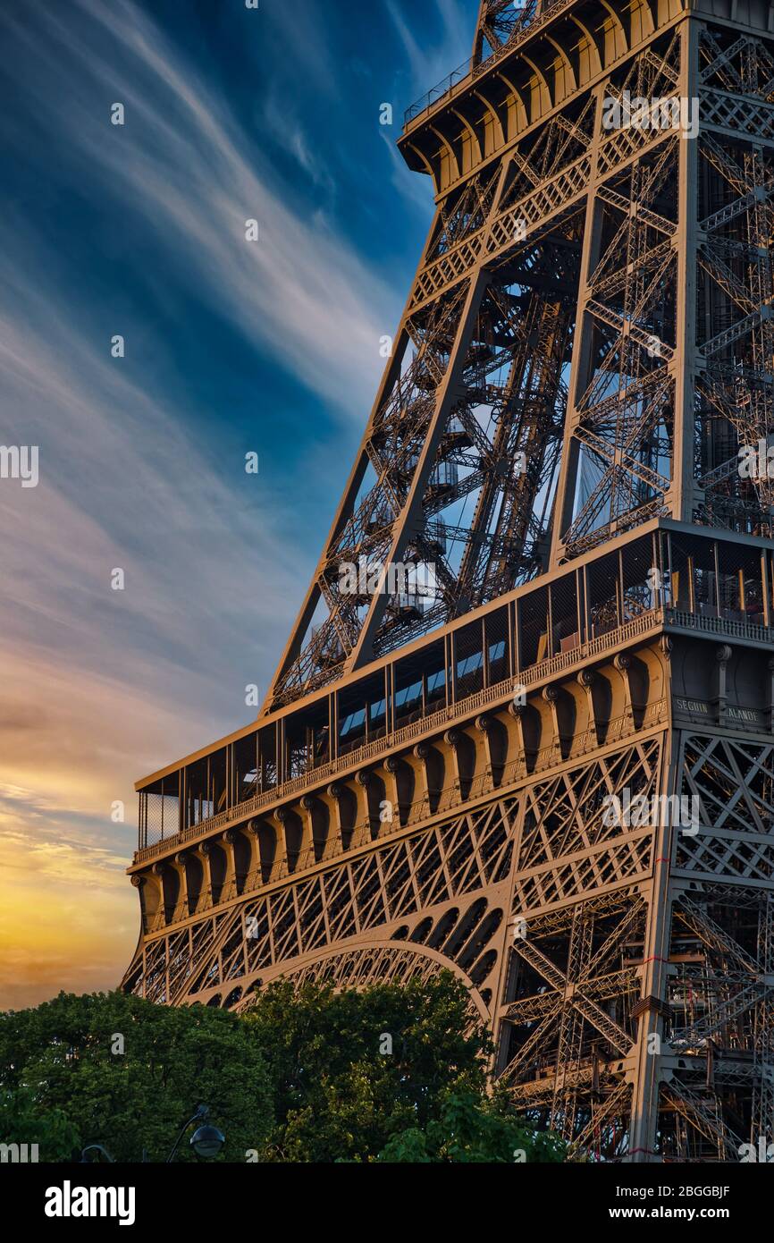 Eiffel Tower in Paris France is an amazing structure and a wonder of the world Stock Photo - Alamy
