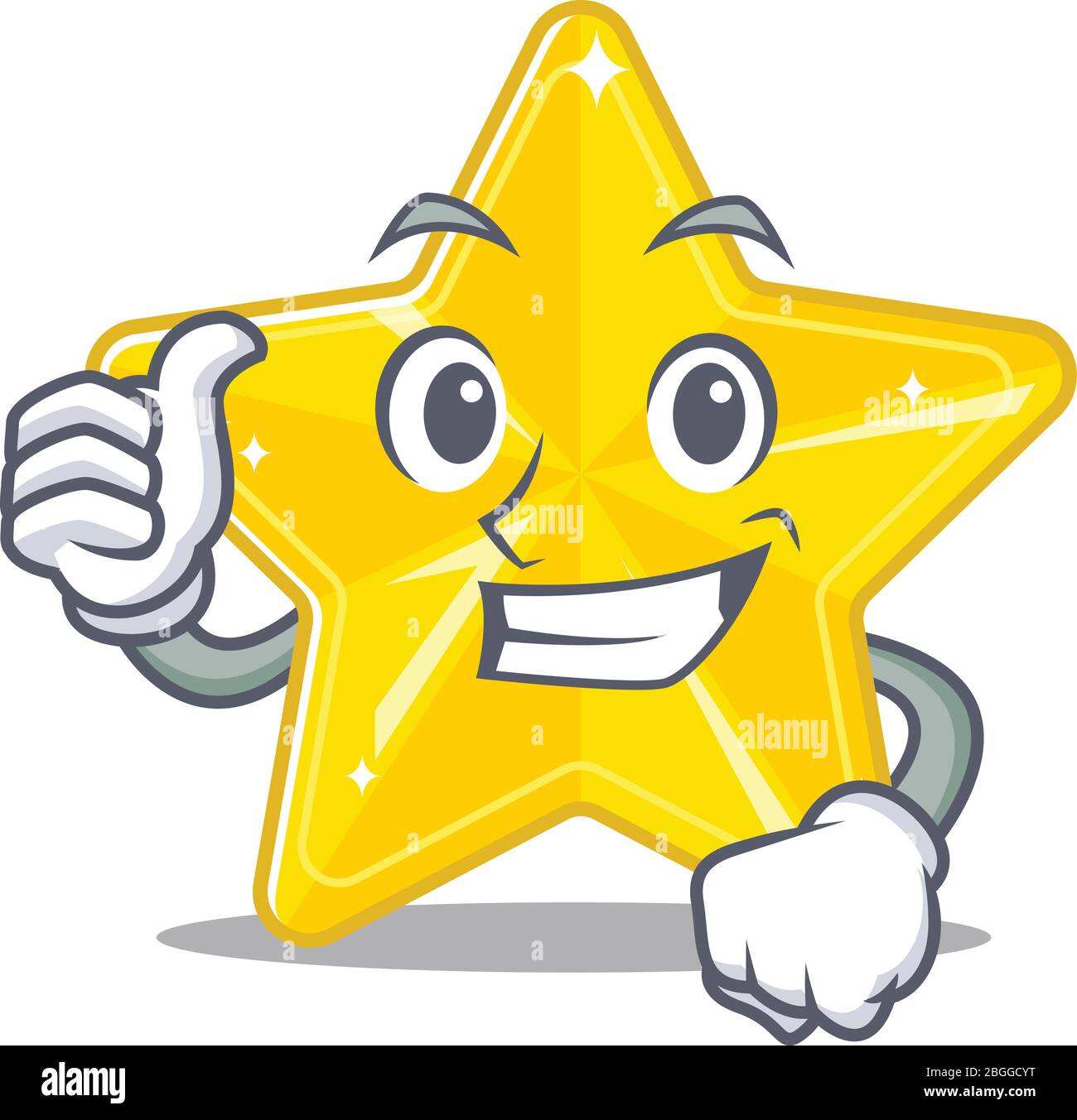 shiny star cartoon character design making OK gesture Stock Vector ...