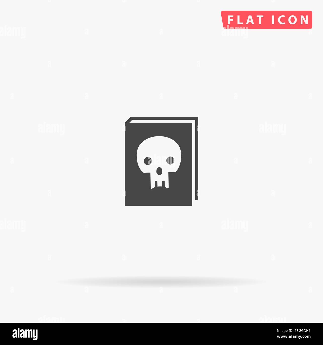Horrors Book flat vector icon. Glyph style sign. Simple hand drawn ...