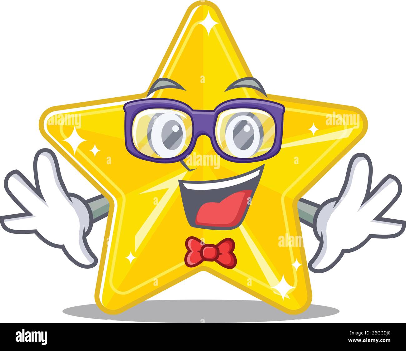 Mascot design style of geek shiny star with glasses Stock Vector Image ...