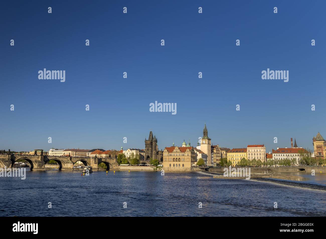 Panorama of Prague on a Vltava river. Capital of Czech Republic Stock ...