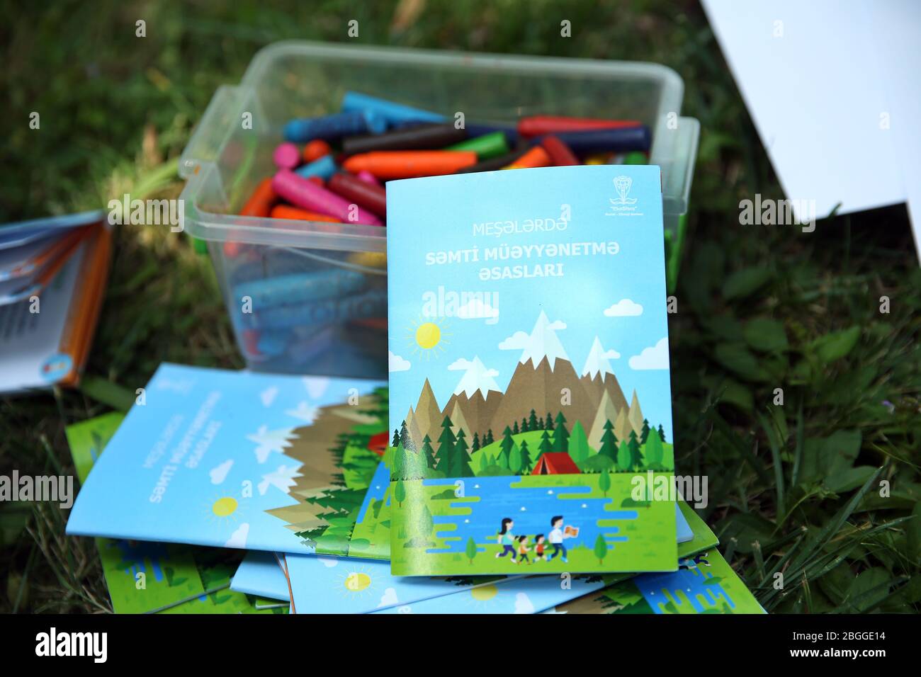 Outdoor orienteering check point activity . Orienteering in the woods ...