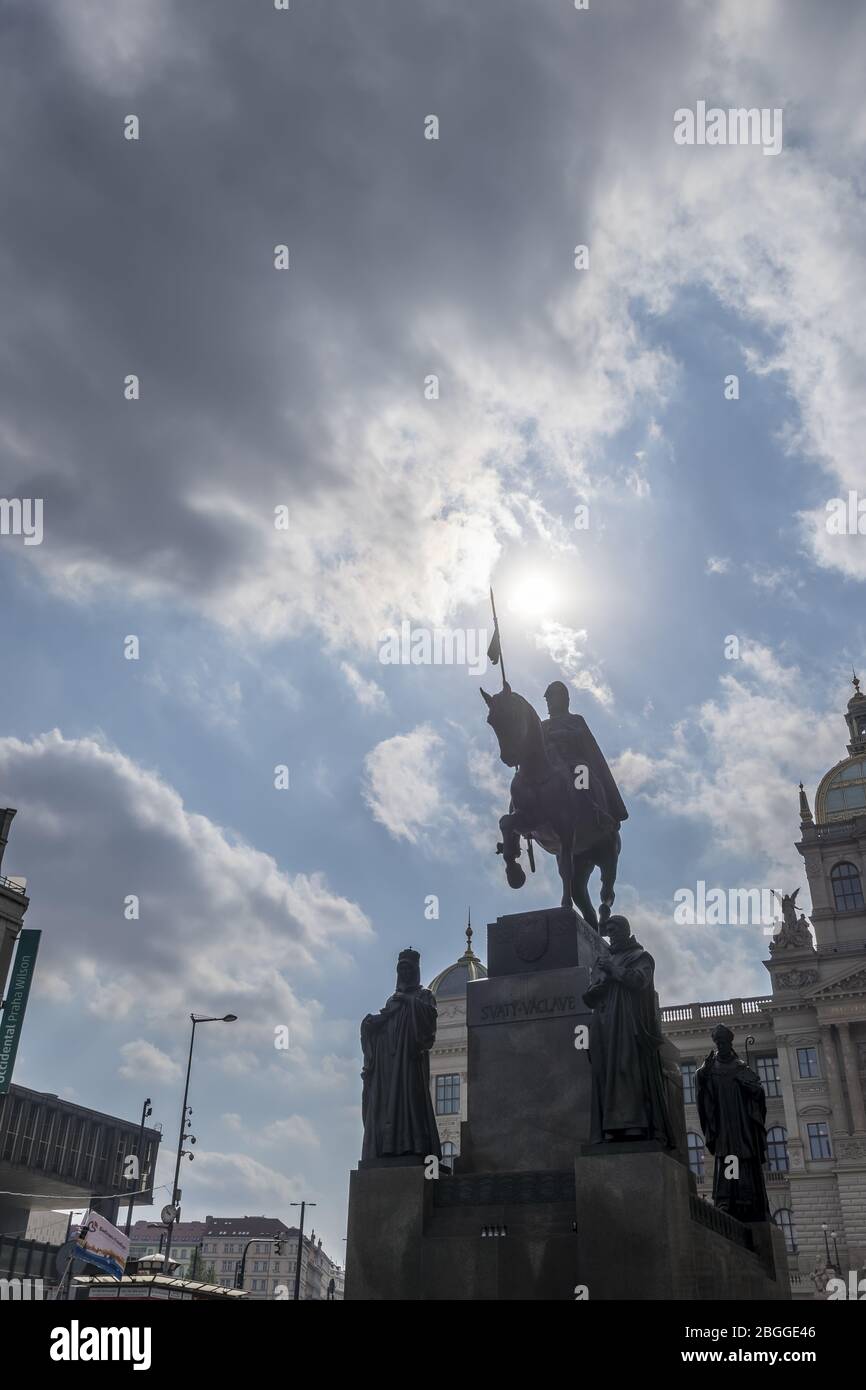 Statue of Saint Vaclav Czech Republic Stock Photo - Alamy