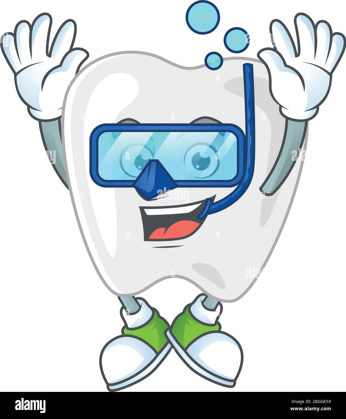 Mascot design concept of teeth wearing Diving glasses Stock Vector ...