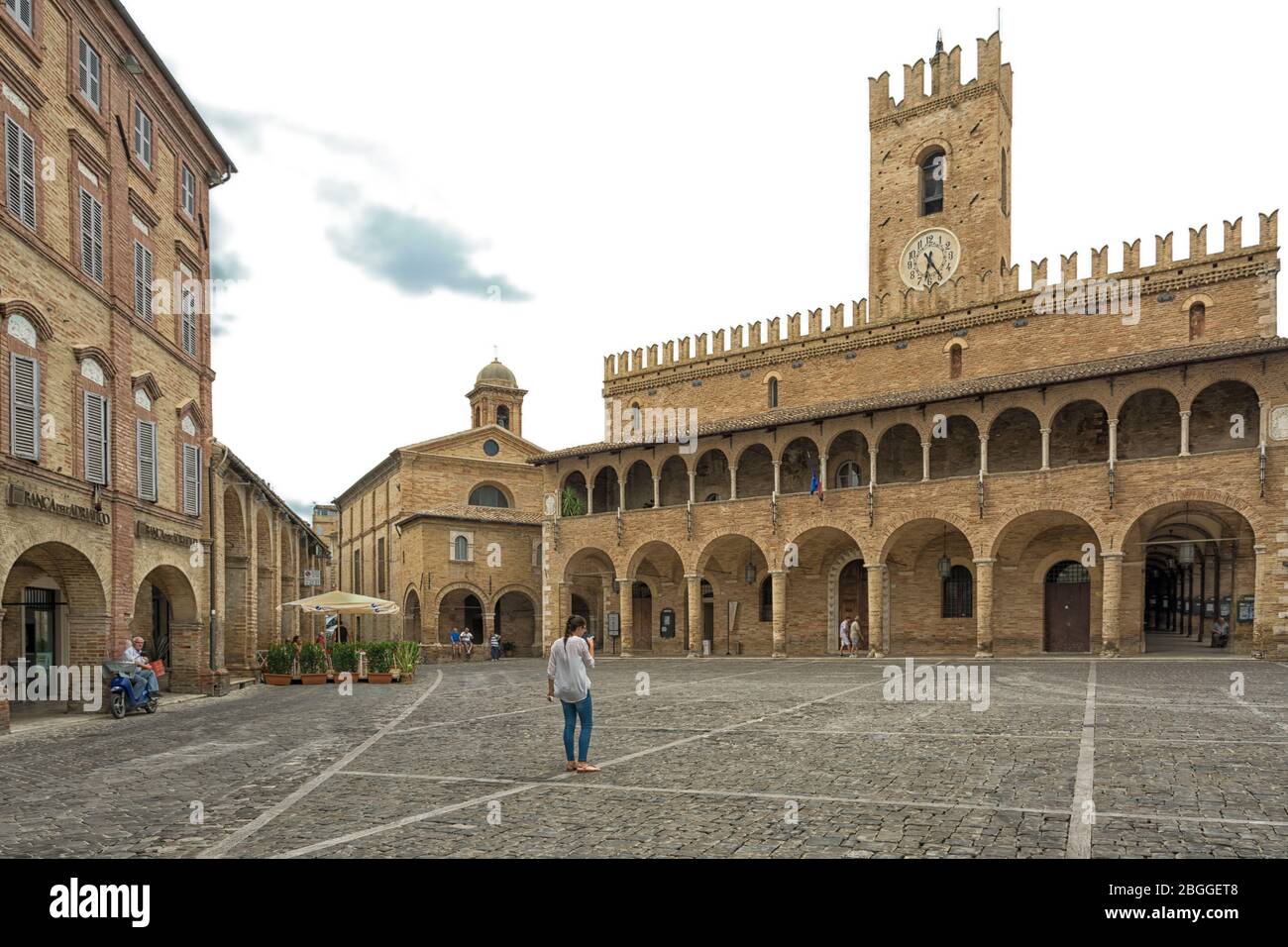 Piazza del Popolo, Offida village, Ascoli Piceno district, Marche ...