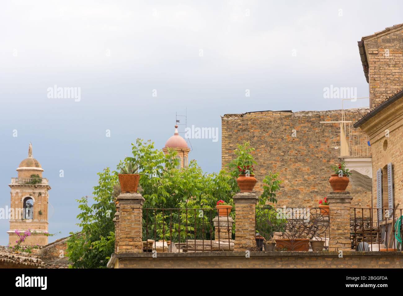 Offida, an ancient village in the Marche region of Italy Stock Photo ...