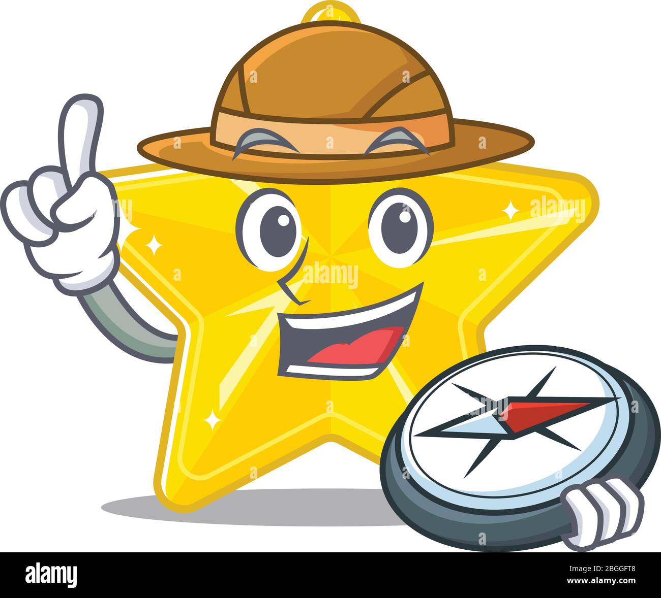 mascot design concept of shiny star explorer with a compass Stock ...
