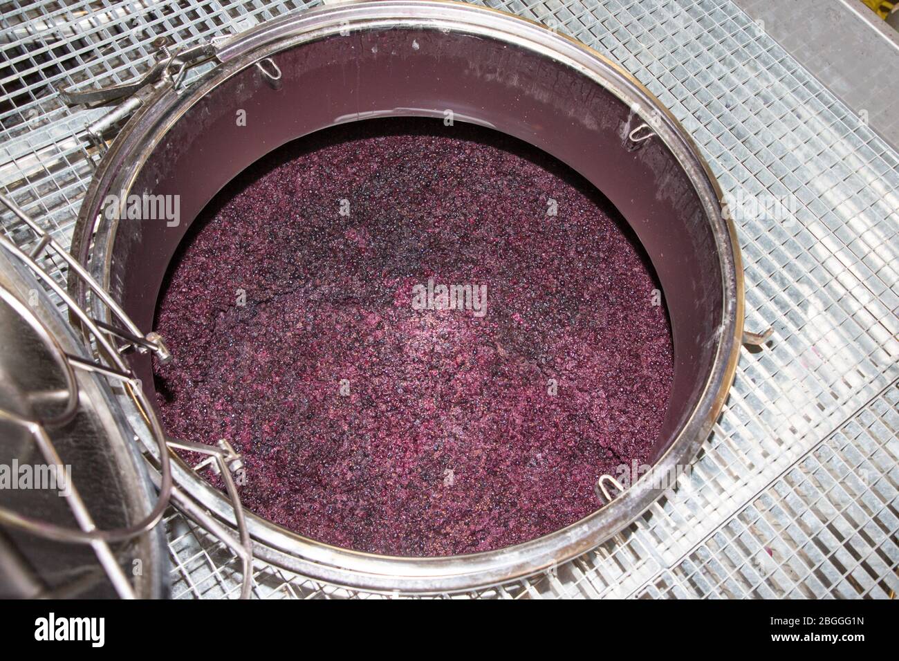 winemaking vats for fermenting grapes and producing wine at the winery ...