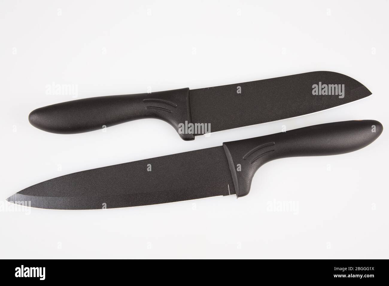 set black Chef kitchen knife Stock Photo - Alamy
