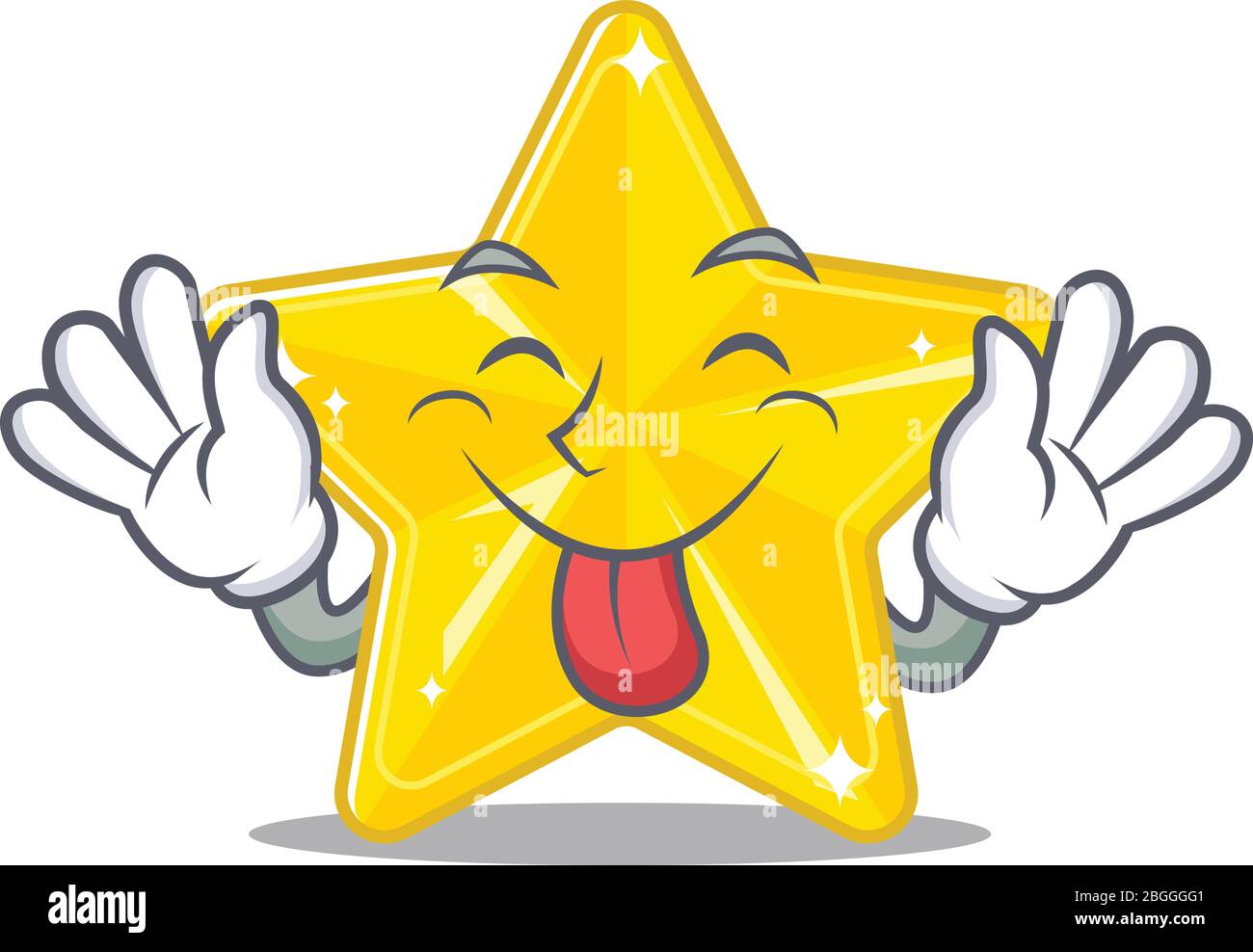 An amusing face shiny star cartoon design with tongue out Stock Vector ...