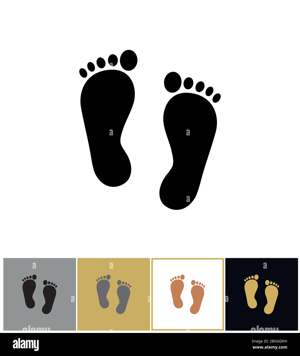 Human black silhouette foot print icon, footprints symbol isolated on ...