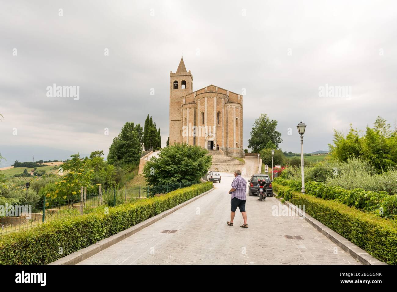 The triangular main piazza of Offida Village, one of the finest ...