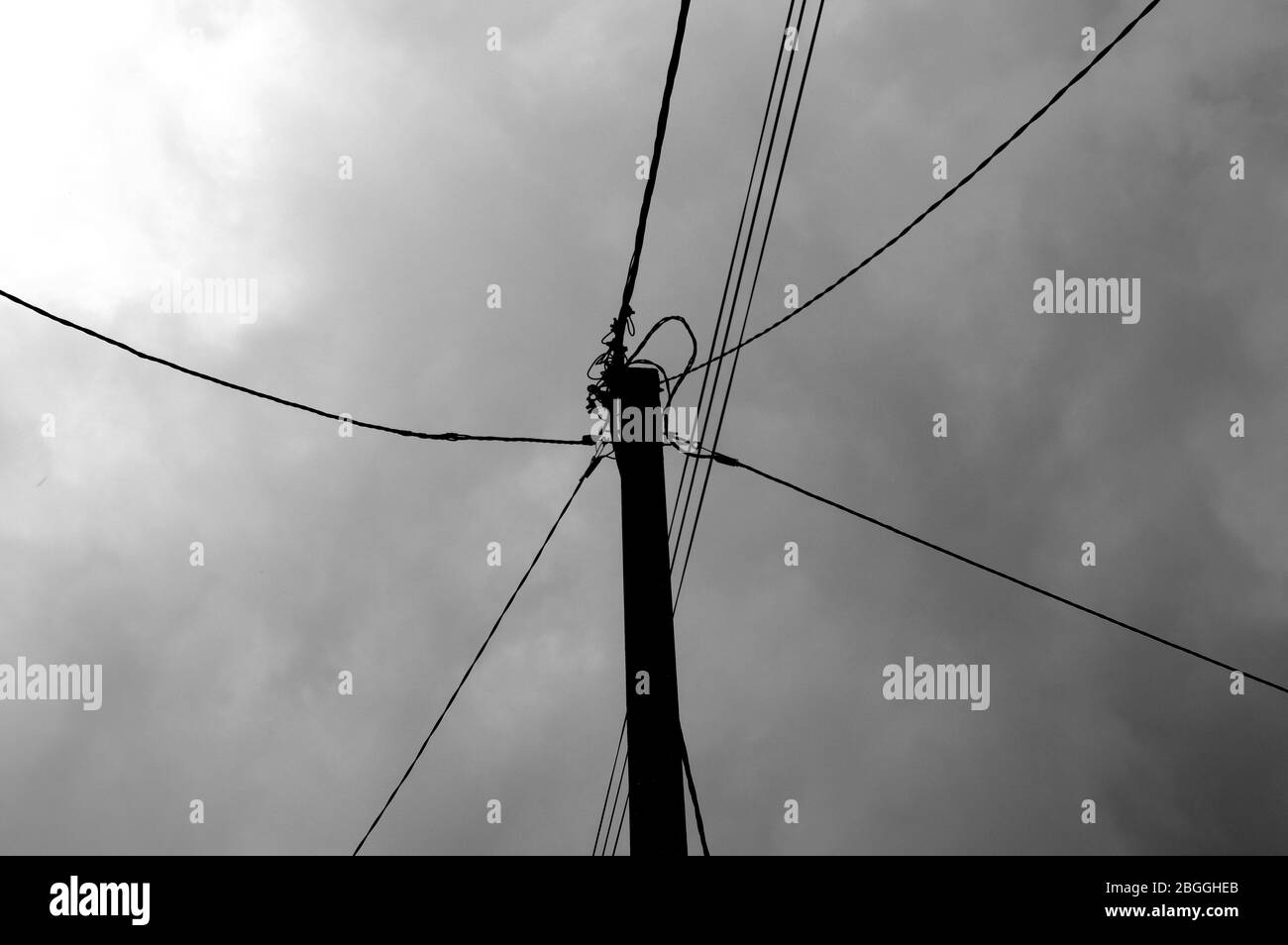 Electricity concept, Close up high voltage power lines Stock Photo - Alamy