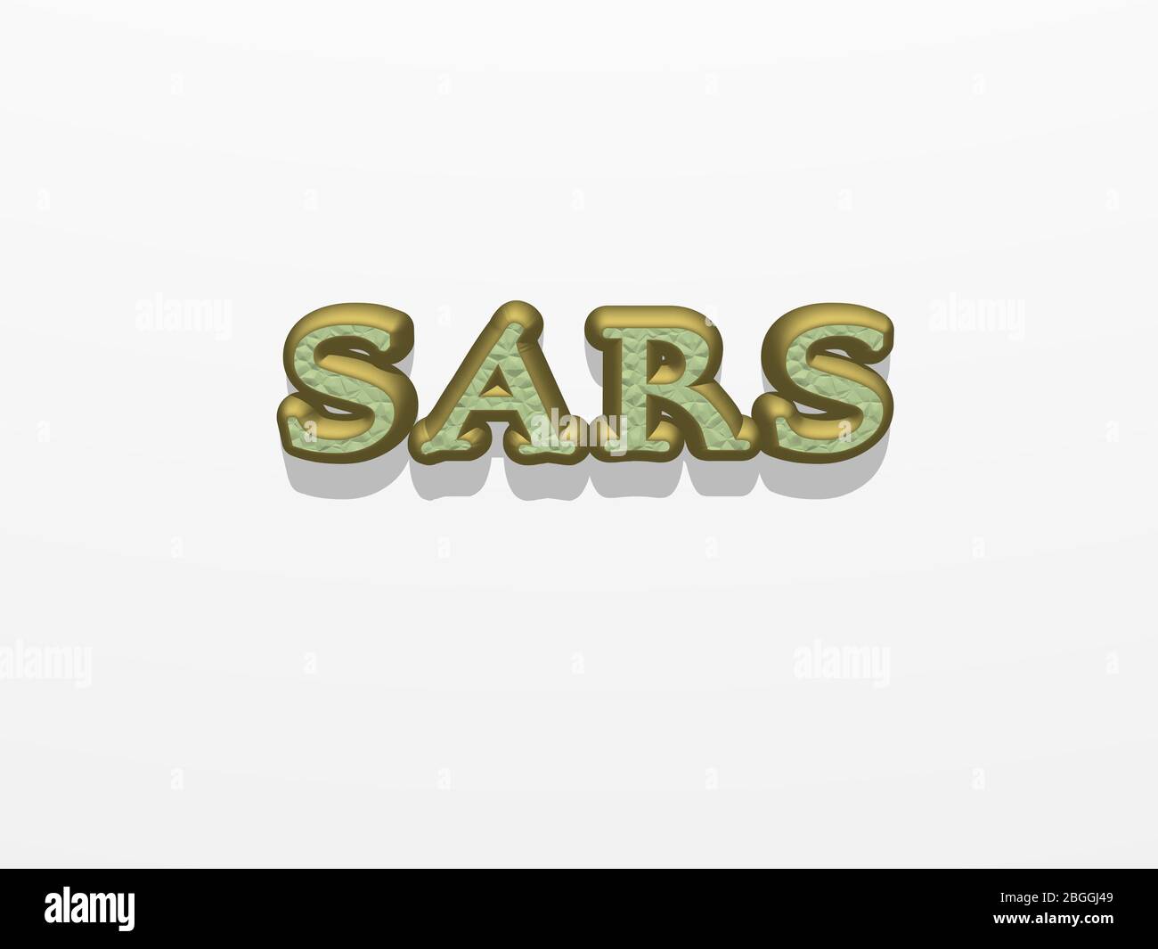 SARS written by individual letters on the wall by 3D rendering using a ...