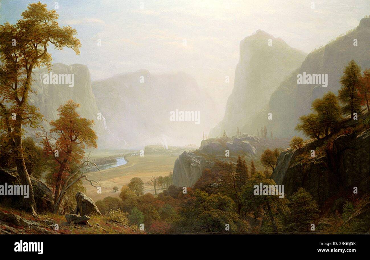 Hetch Hetchy Valley From Road Albert Bierstadt Stock Photo - Alamy