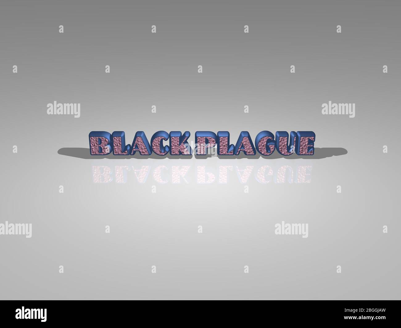 3D BLACK PLAGUE illustration from the front perspective with colors ...