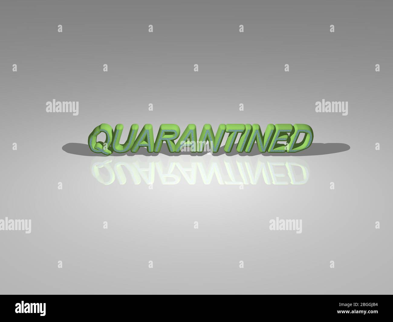 3D illustration of QUARANTINED in colorful text from a realistic ...