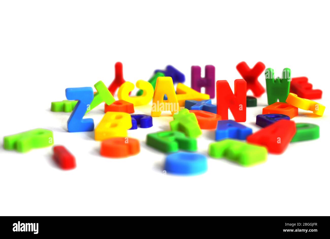chaos order of colorful letters isolated Stock Photo - Alamy