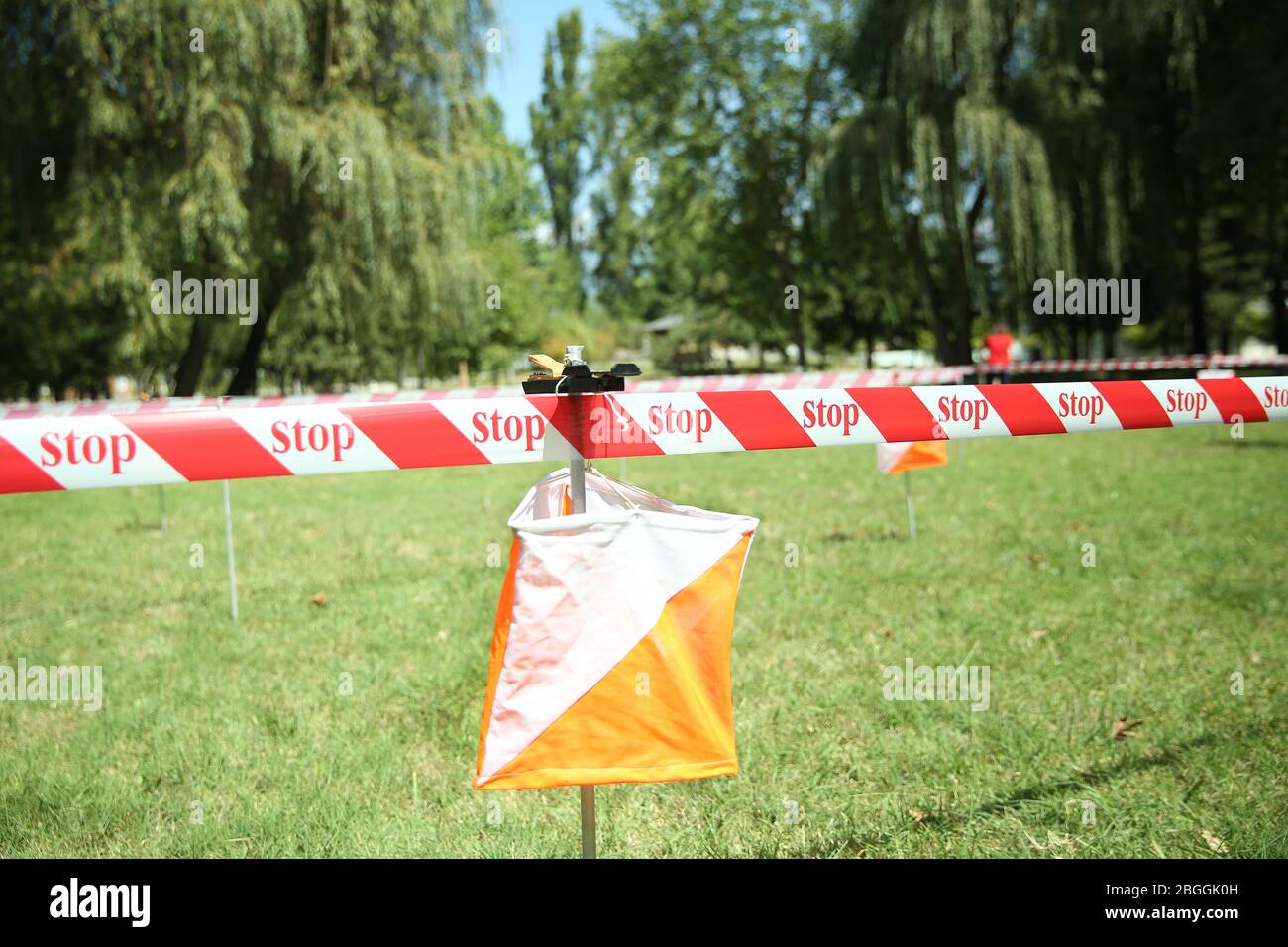 Outdoor orienteering check point activity . line at an orienteering ...