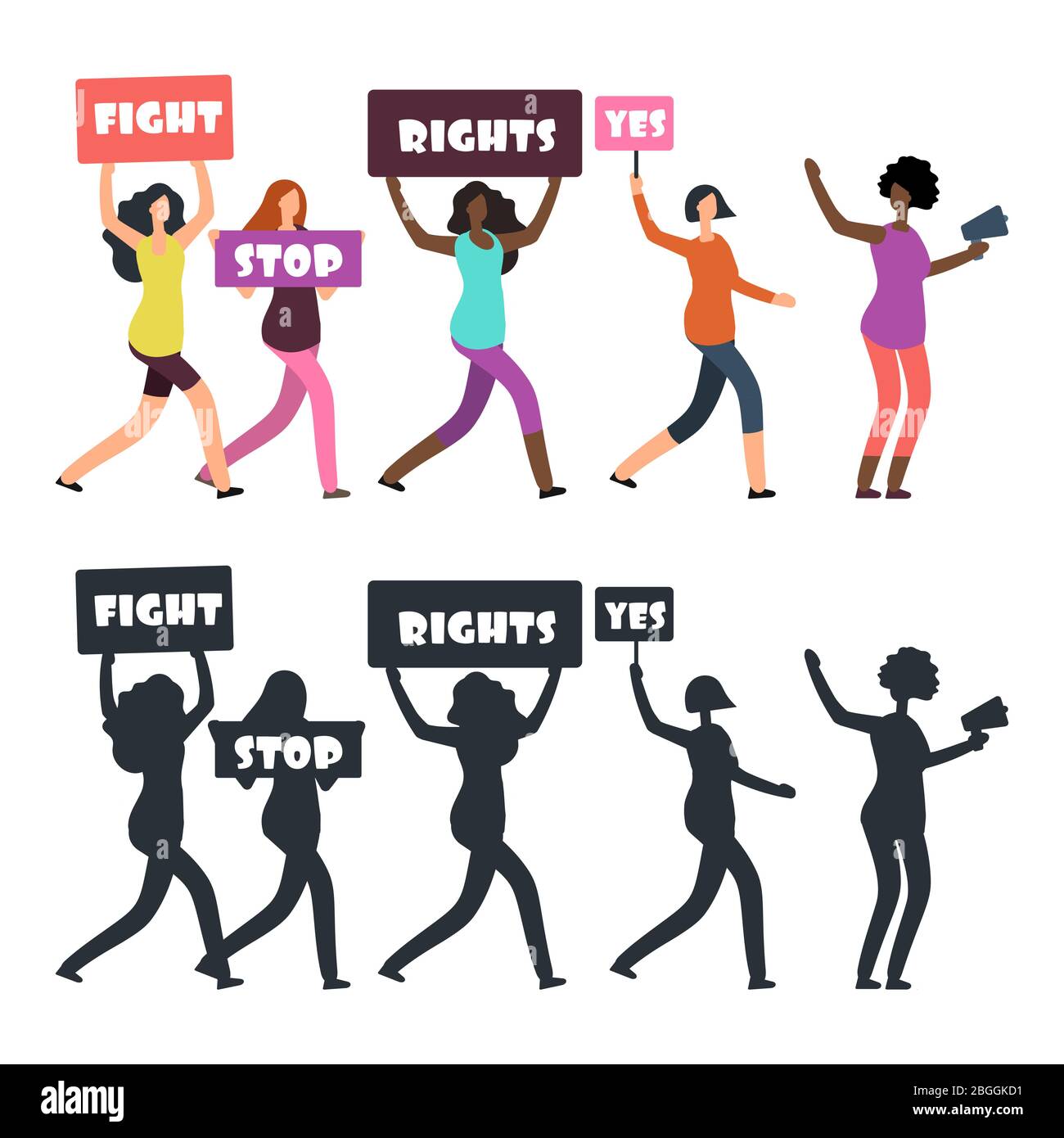 People on protest march Stock Vector Images - Alamy