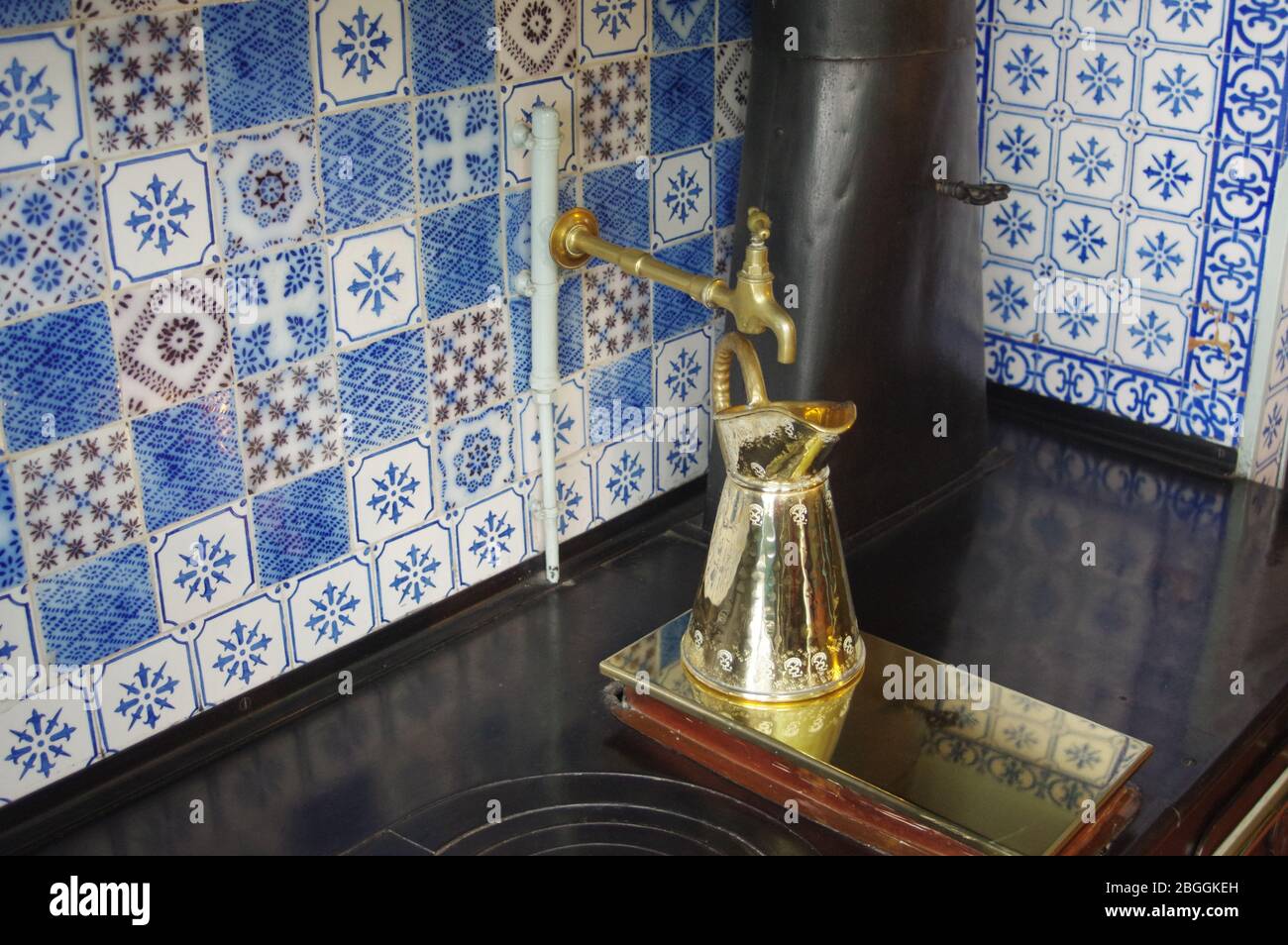 Kitchen interior with vintage kitchenware Stock Photo - Alamy