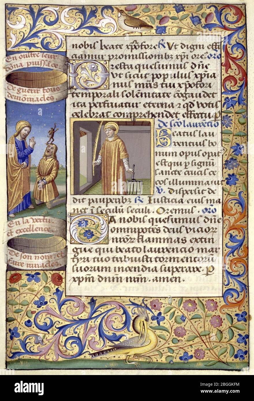Heures de Charles VIII 106V Saint Laurent (page Stock Photo - Alamy