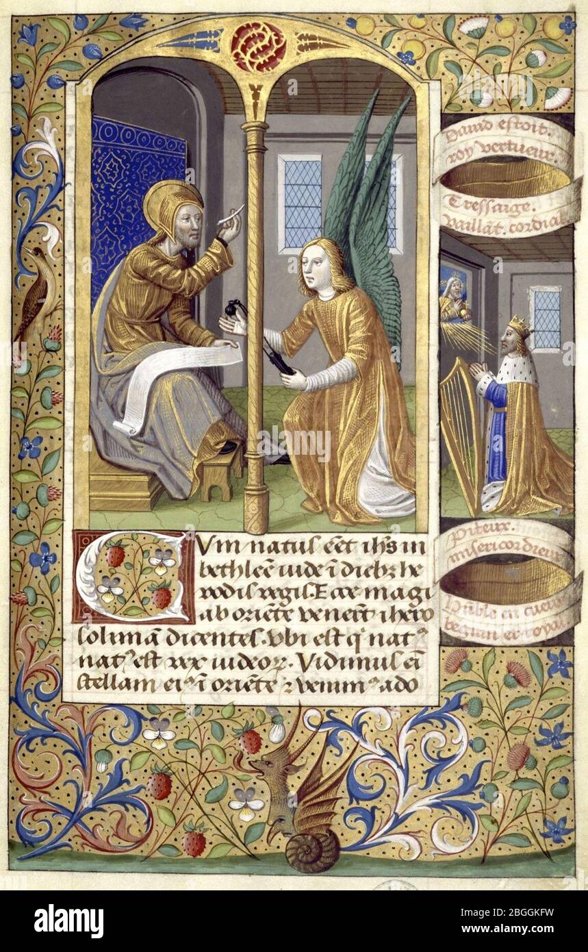 Heures de Charles VIII 008R Matthieu (page Stock Photo - Alamy