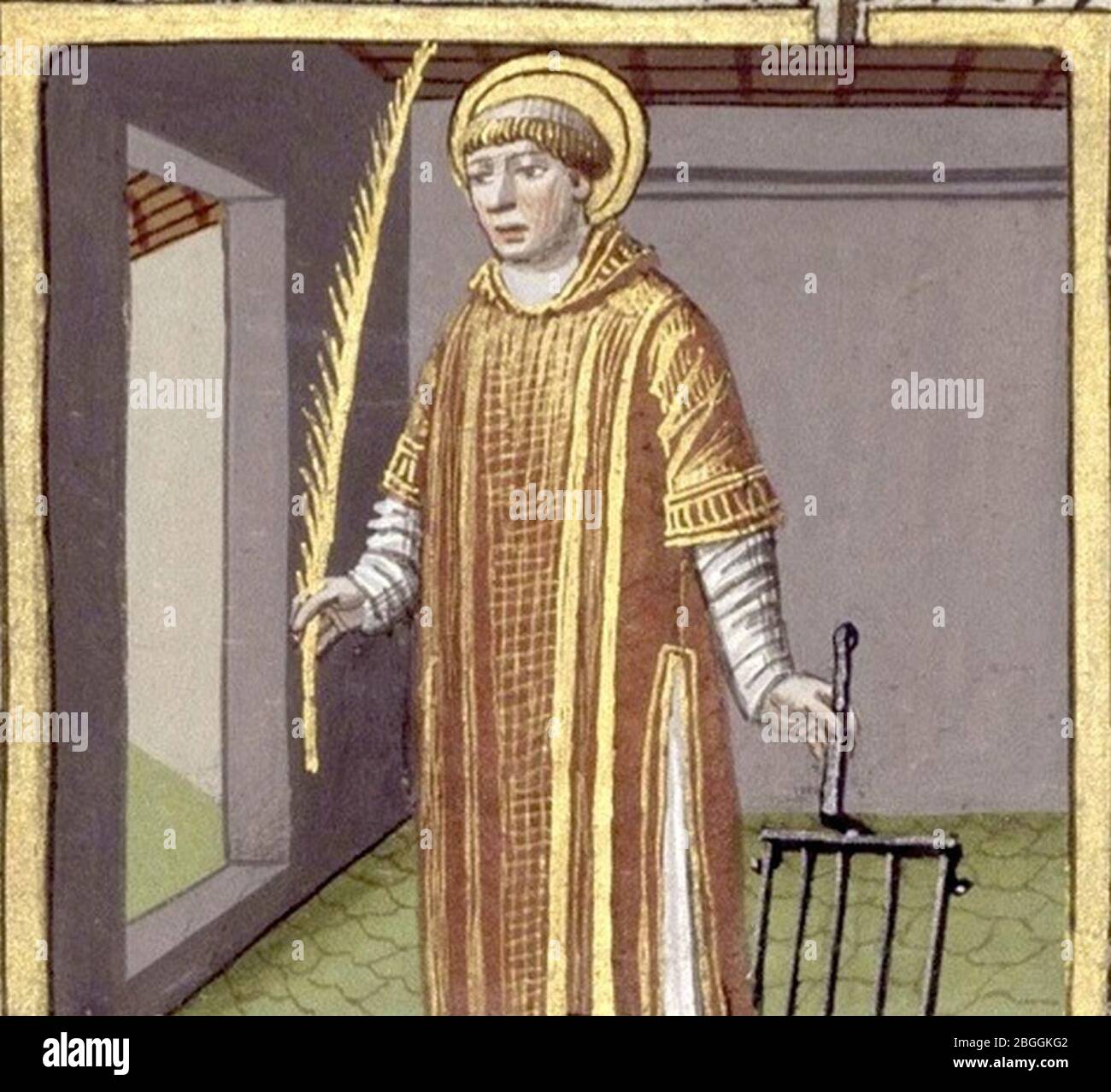 Heures de Charles VIII 106V Saint Laurent Stock Photo - Alamy