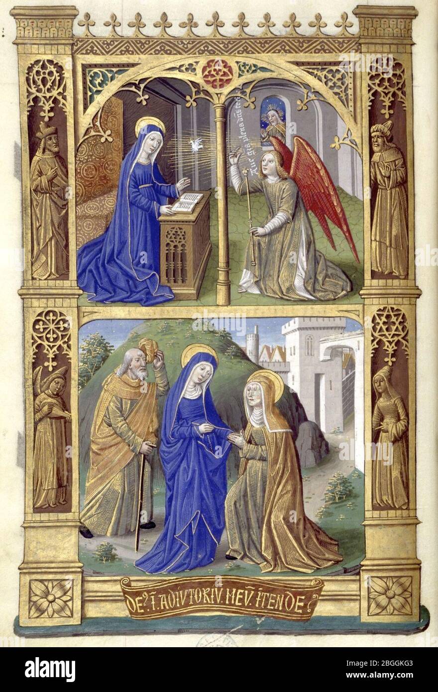 Heures de Charles VIII 029V Annonciation et Visitation Stock Photo - Alamy