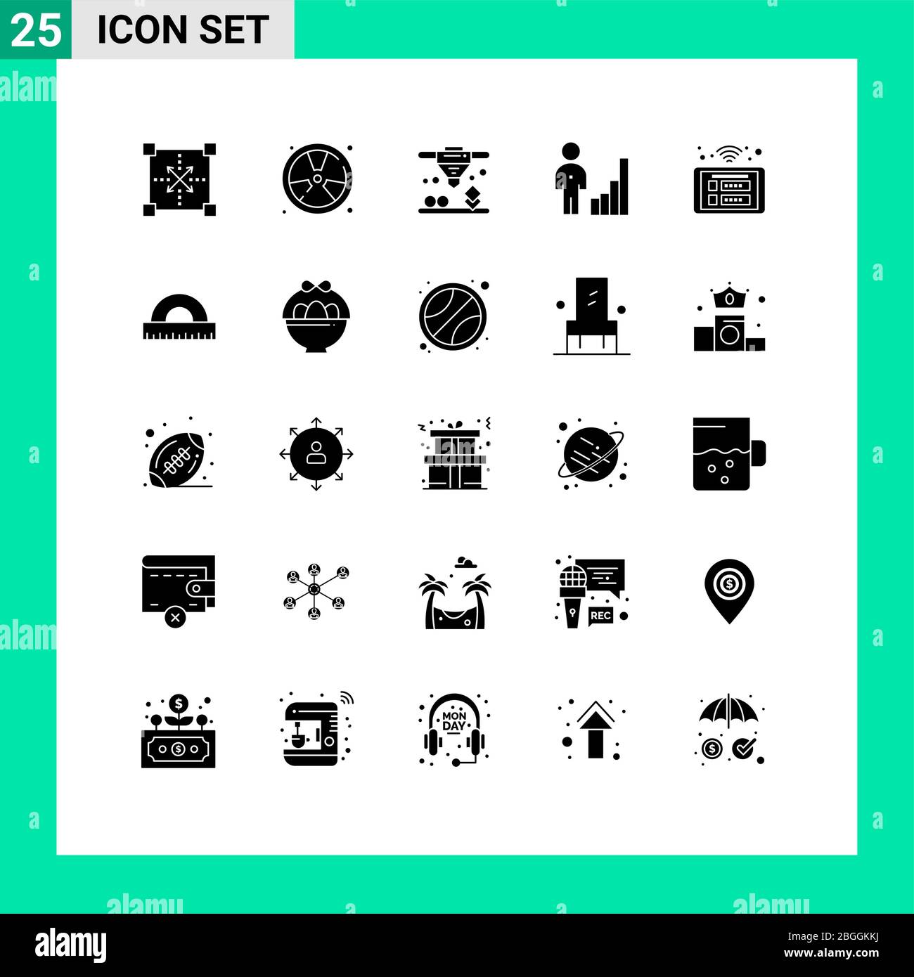 Stock Vector Icon Pack of 25 Line Signs and Symbols for management ...