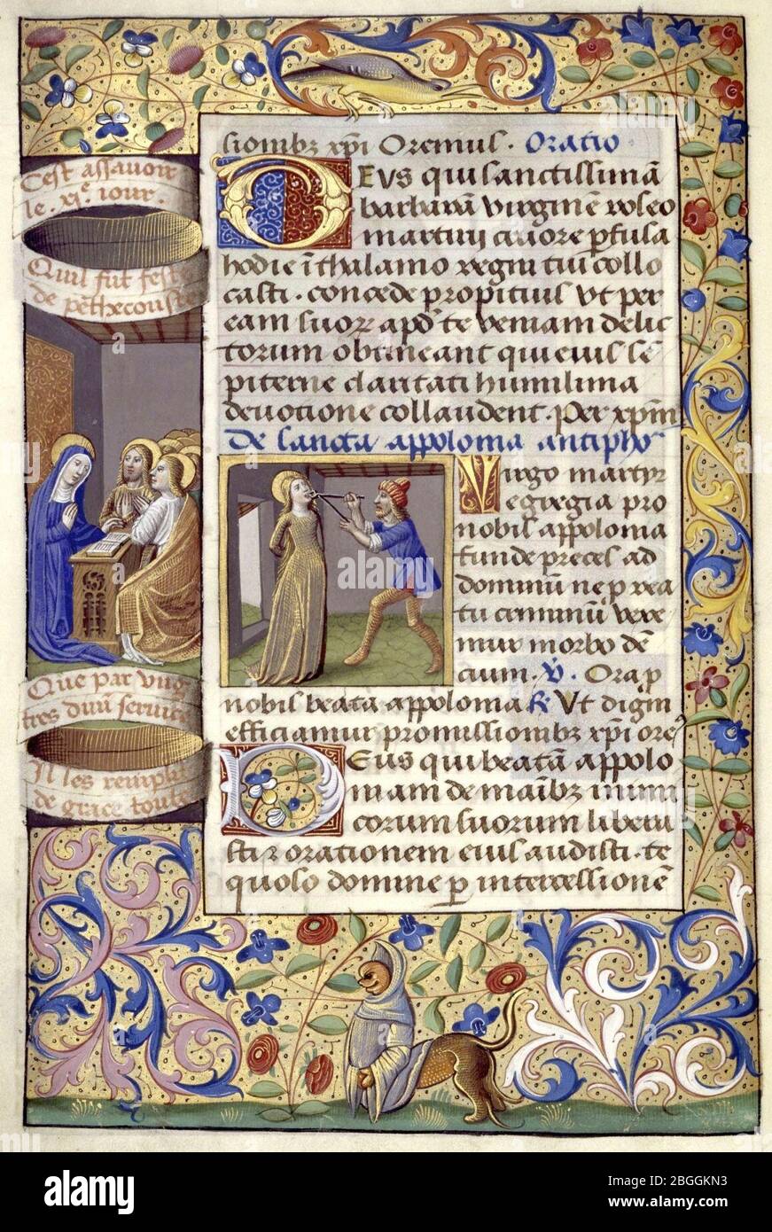Heures de Charles VIII 109V Sainte Appoline (page Stock Photo - Alamy