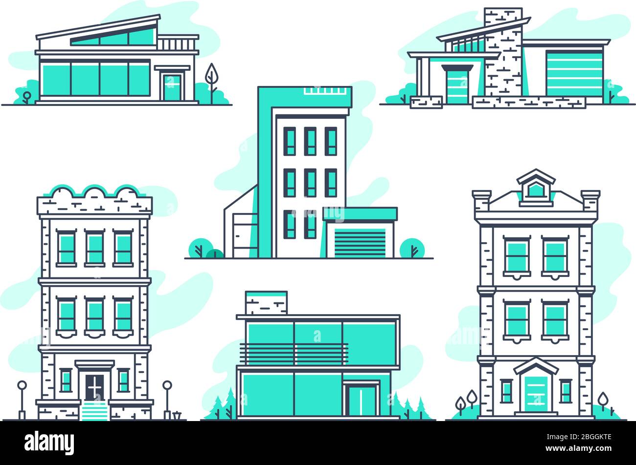 Lined With Buildings Stock Vector Images - Alamy