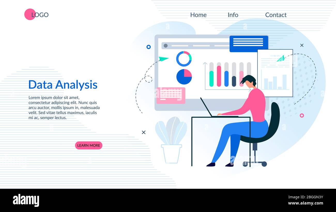 Landing Page Presents Effective Data Analysis App. Analytics Results ...