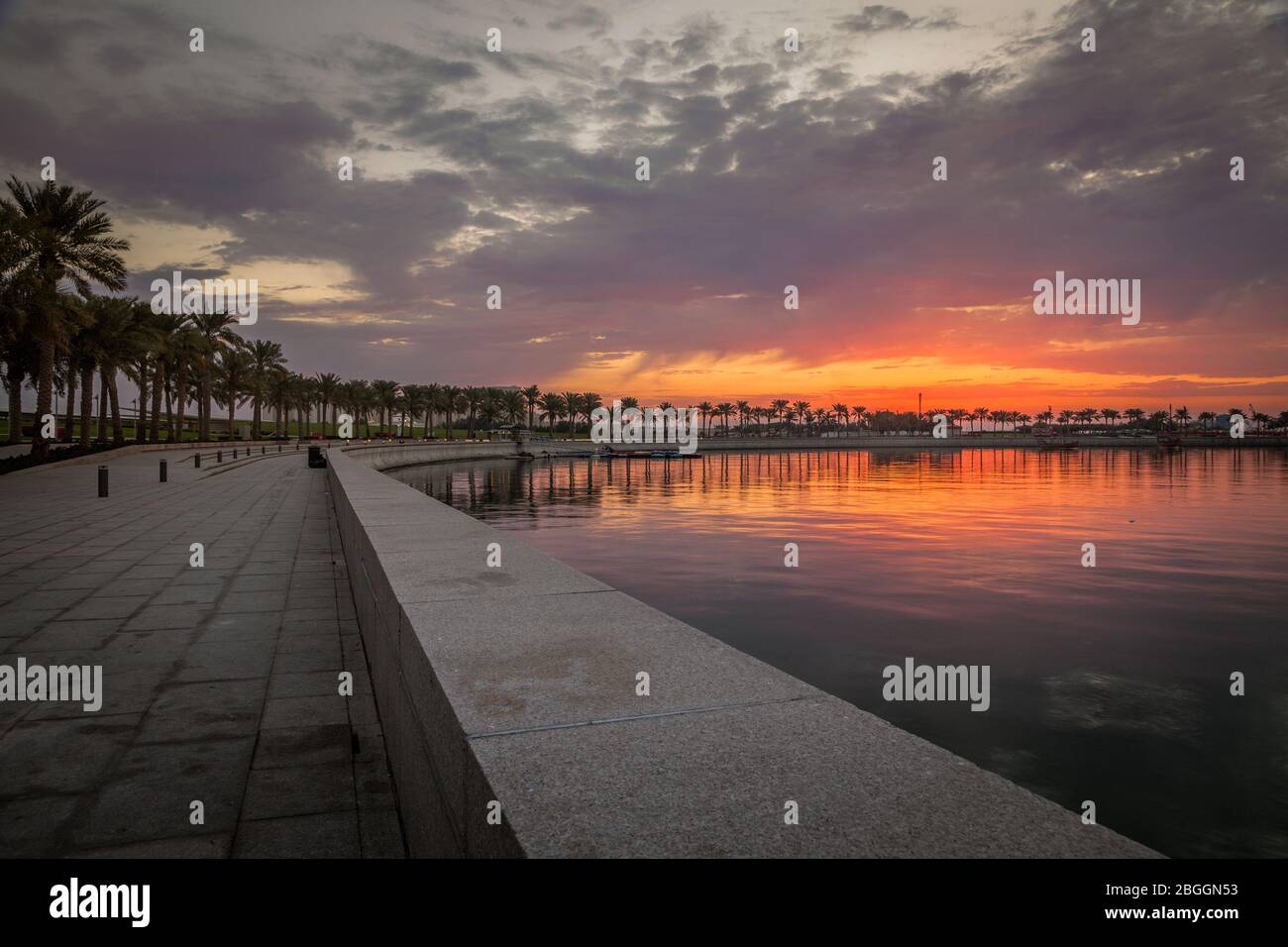 Sunrise in Doha. Doha, Ad-Dawhah, Qatar Stock Photo - Alamy