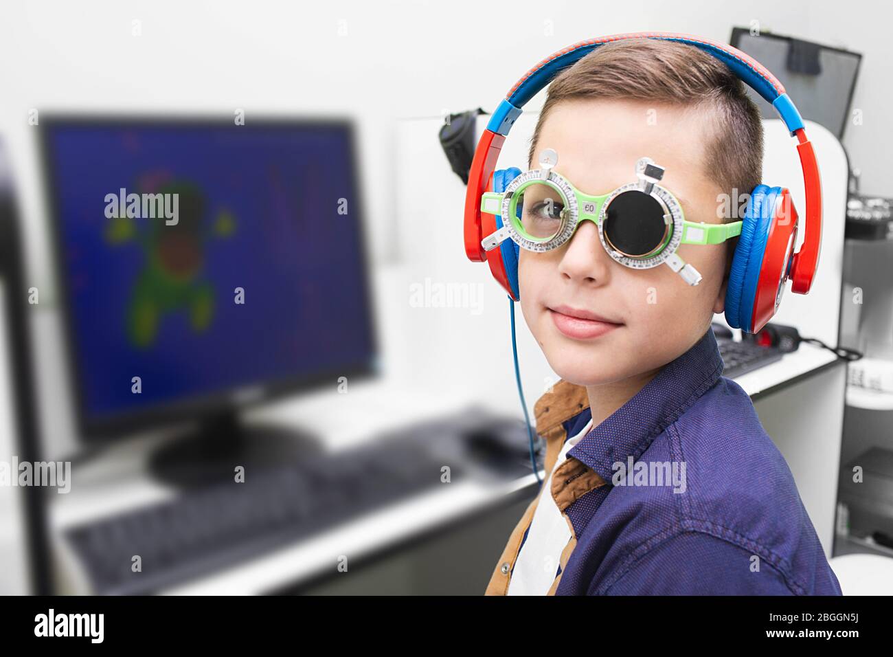 Boy receives hardware treatment for amblyopia. Retina stimulator ...