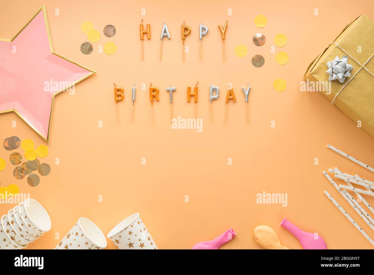 party celebration happy birthday frame Stock Photo - Alamy