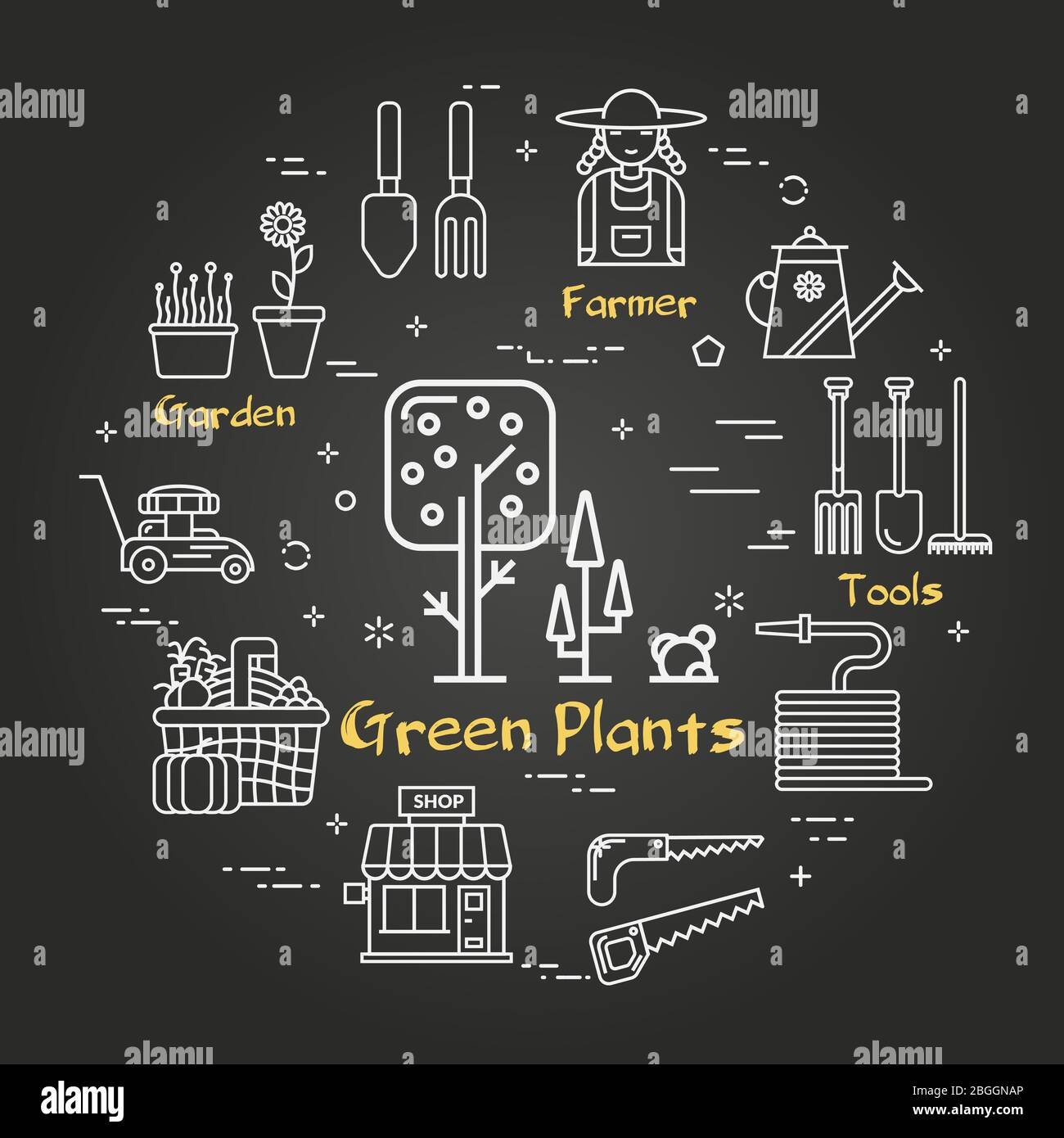 Growing plants gardening element Stock Vector Images - Alamy