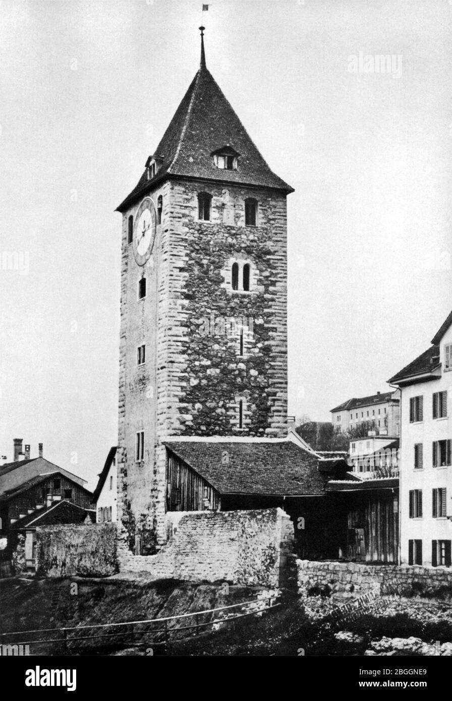 Hexenturm vor 1878 Stock Photo - Alamy