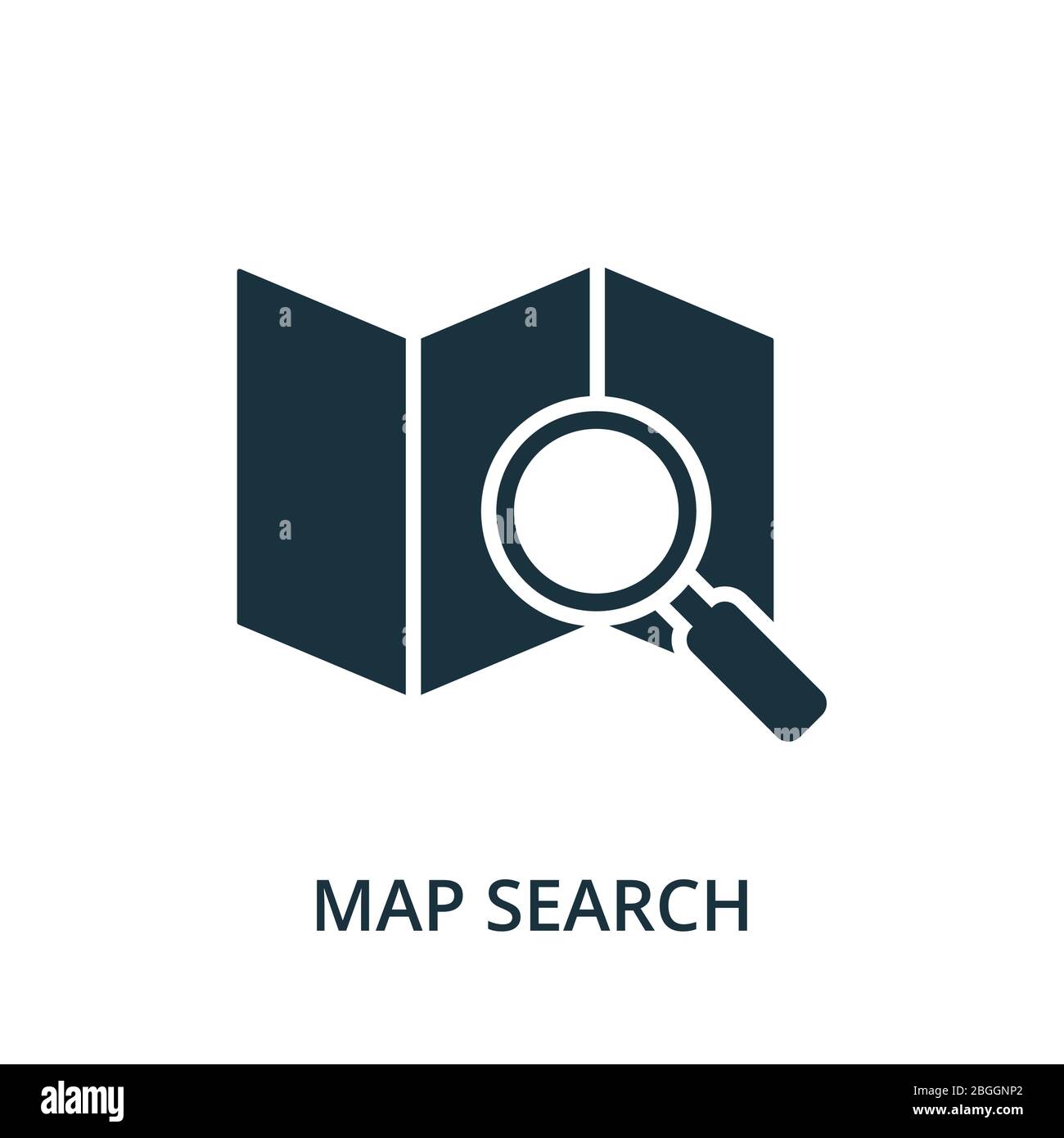 Map Search icon. Simple element from navigation collection. Filled Map ...