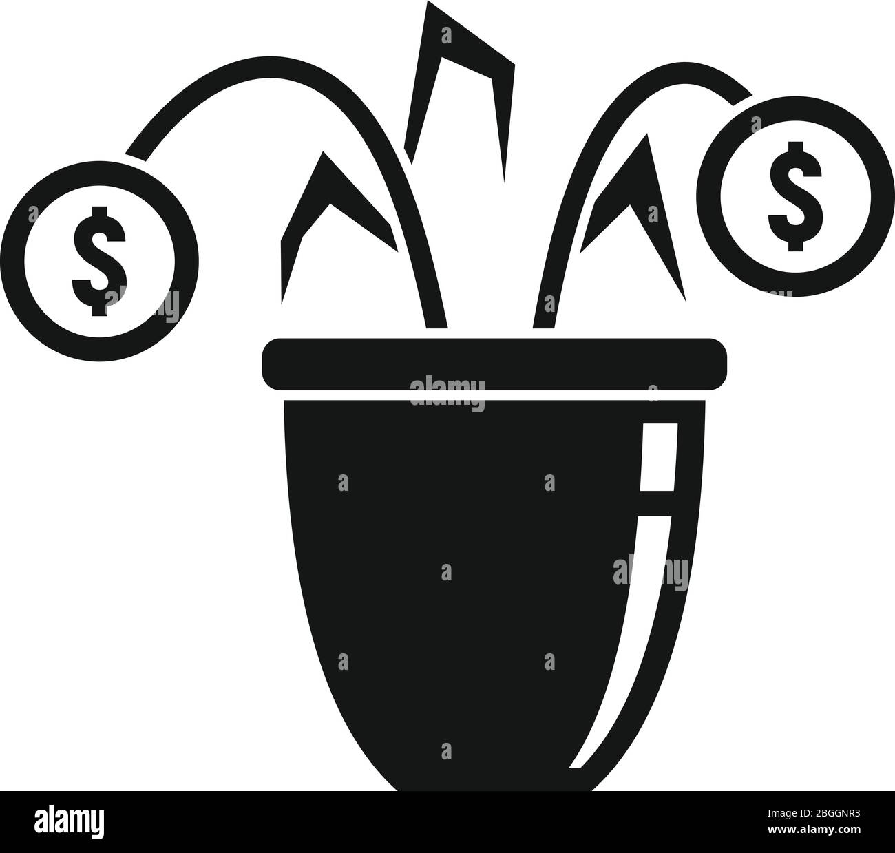 Bankrupt money flower icon. Simple illustration of bankrupt money ...