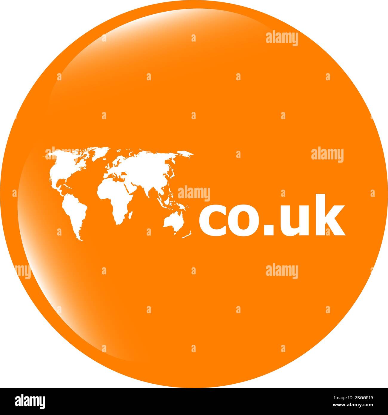 Domain CO.UK sign icon. Top-level internet domain symbol with world map ...